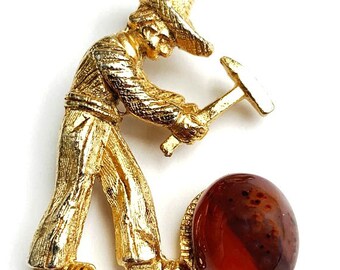 Gold Miner Figurine - Etsy