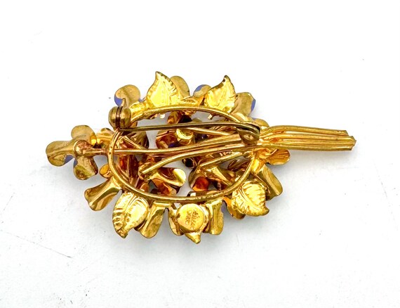 Austria purple Flower Brooch made in Austria Gold m… - Gem