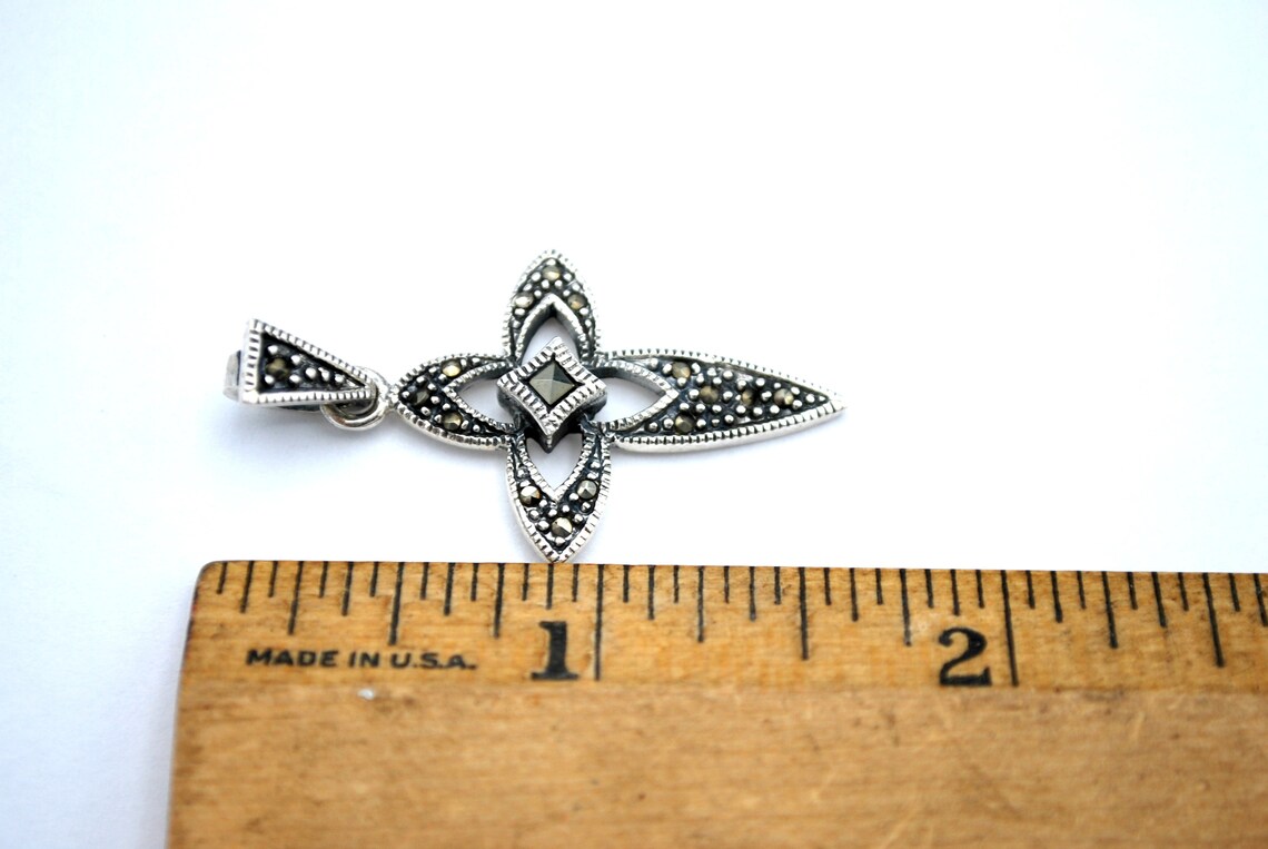 Sterling Silver Cross Pendant Marcasite Religious - Craft Jewelry ...