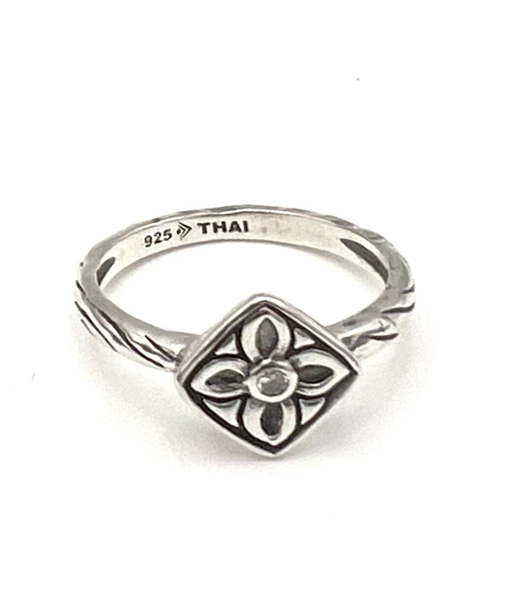 Silpada Stacking Sterling Silver Cubic Zirconia Size 6 Bell Fleur Ring ...