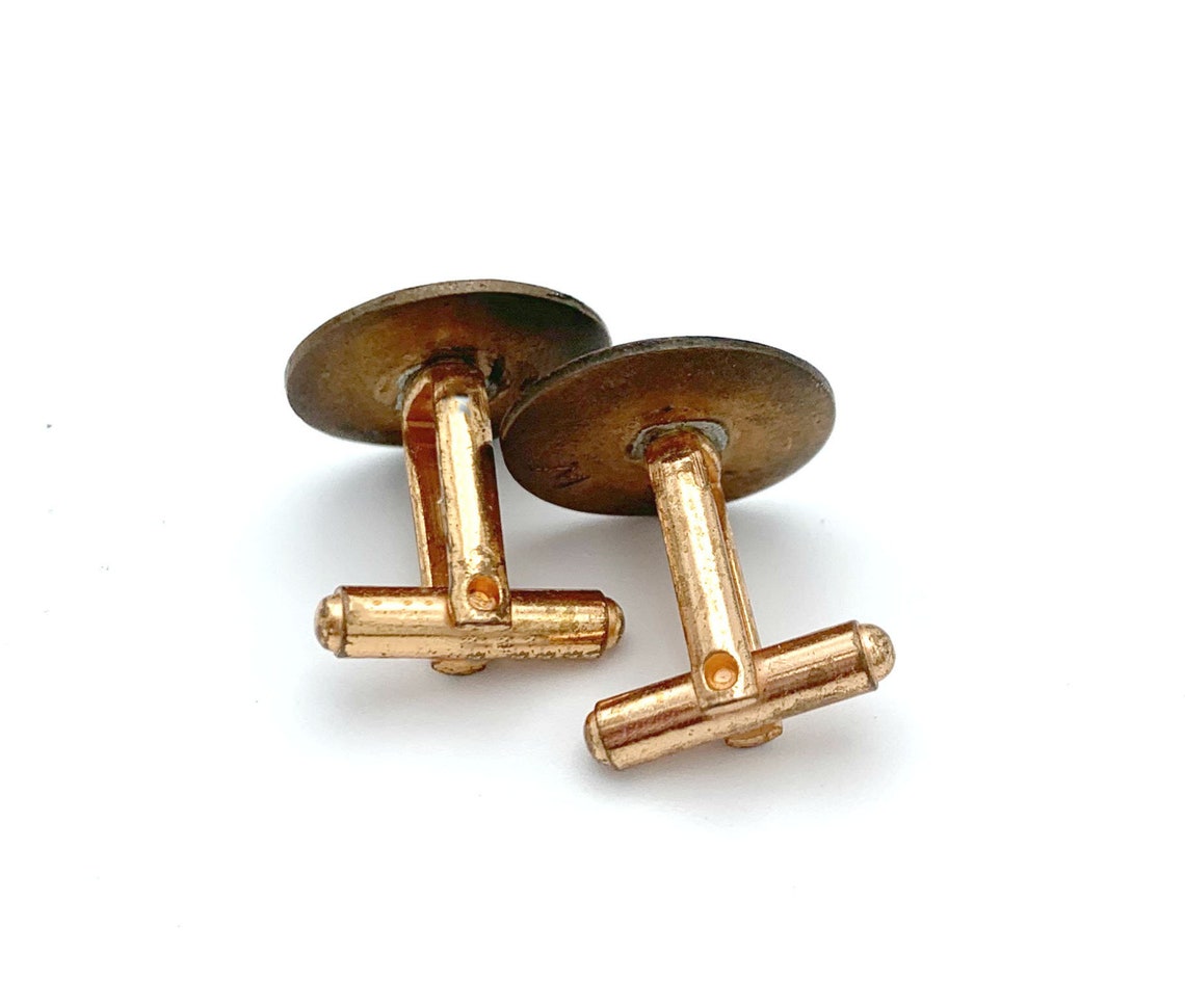 Green Purple Black Enamel Copper Cuff Links Mid Century Modernistic ...