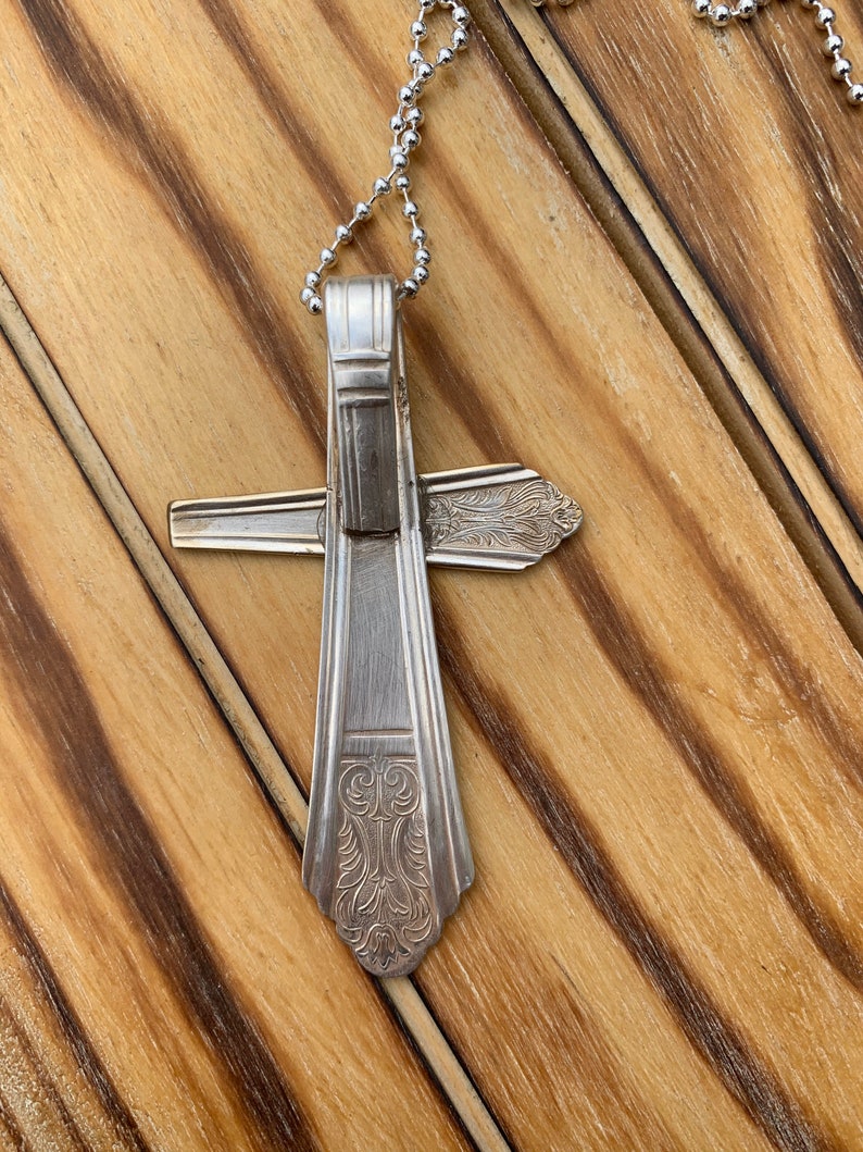 Spoon Handle Cross Necklace Spoon Jewelry - Etsy