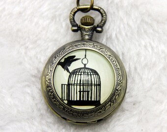Bird pocket watch | Etsy
