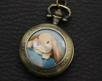 Rabbit pocket watch | Etsy
