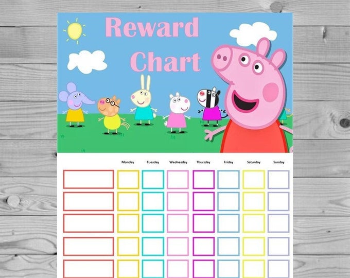 Peppa Pig Reward Chart Chore Chart NO NAME - Etsy