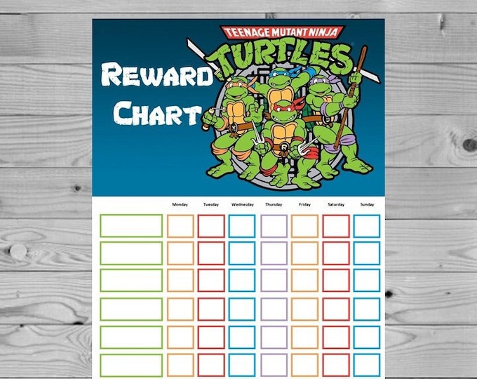 Teenage Mutant Ninja Turtles TMNT Reward Chart Chore Chart NO NAME - Etsy