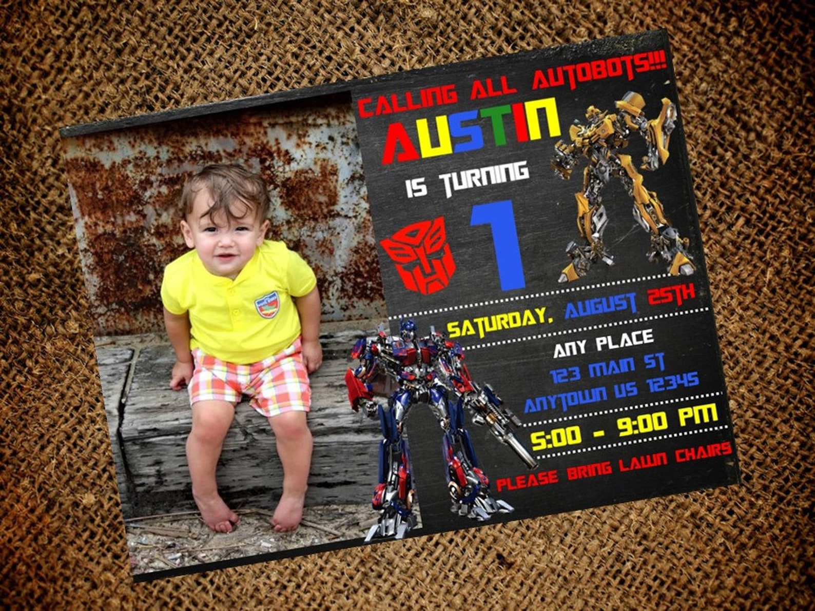 Transformers Birthday Invitation Boy Birthday - Etsy
