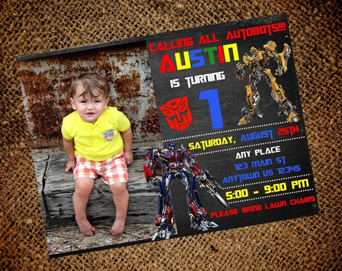 Transformers Birthday Invitation - Boy Birthday - Etsy