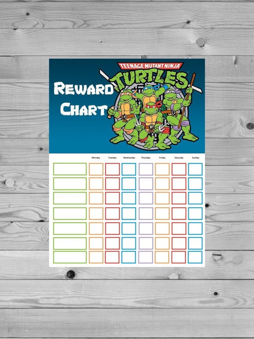 Teenage Mutant Ninja Turtles TMNT Reward Chart Chore Chart NO NAME - Etsy