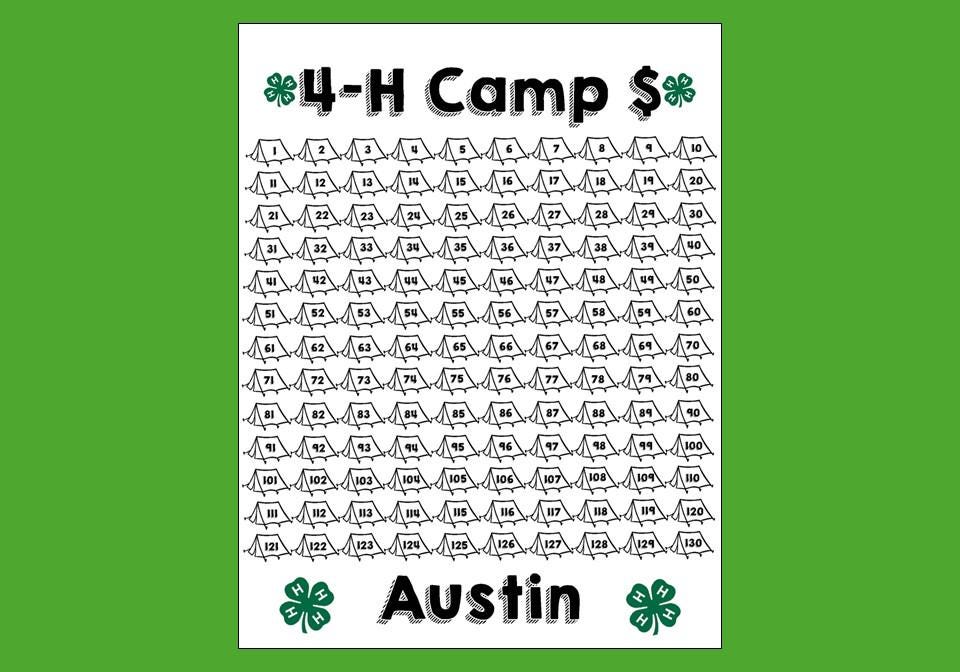 Camp Savings Tracker | Printable Savings Goal | 4-H Camp | Custom Order ...