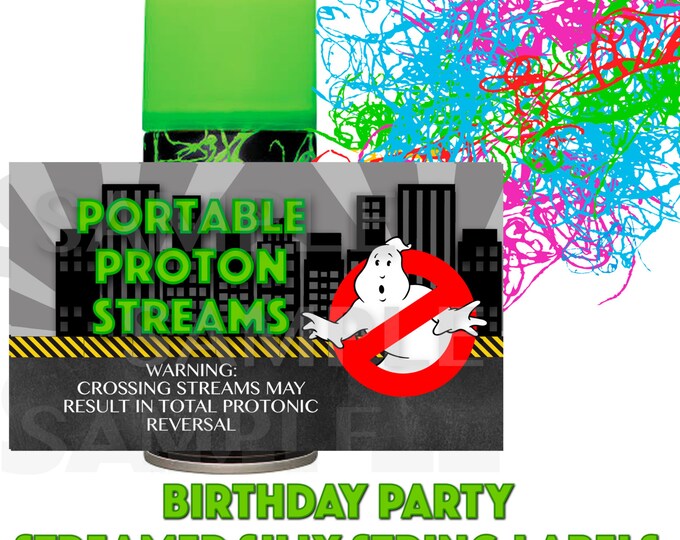 Ghostbusters Inspired Boys Birthday Party SILLY STRING LABELS printable ...