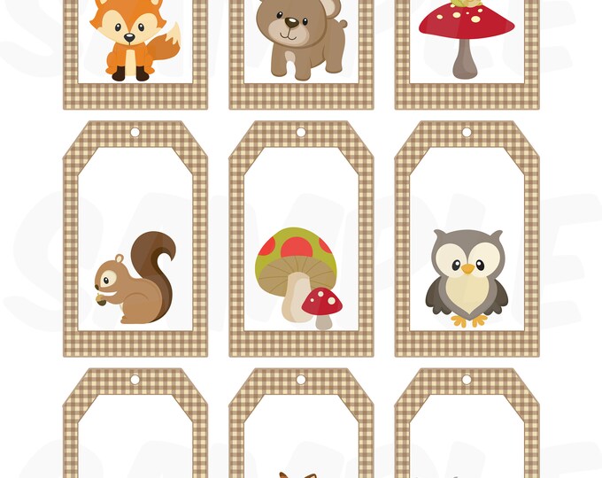 Woodland Friends Forest Animals Theme Baby Shower Thank Tags 2 ...