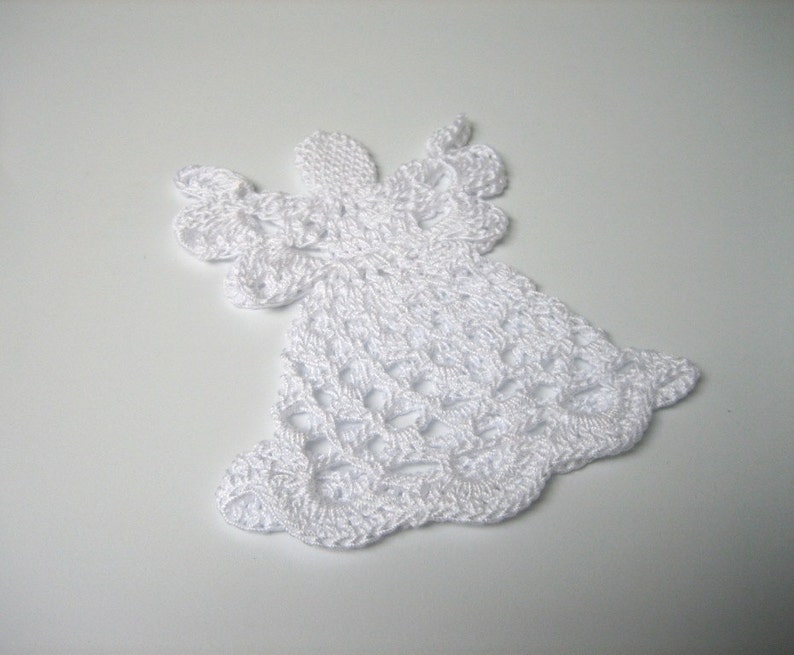 FLAT Angel. White Crochet Angel. Angel Decoration. Christmas Angel ...