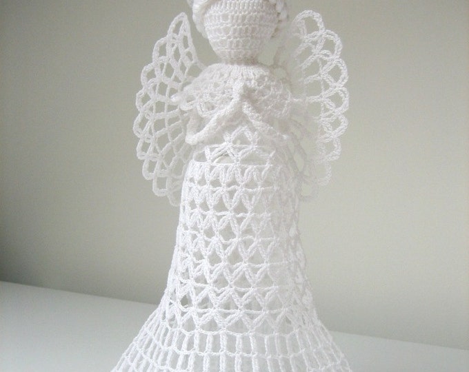 FLAT Angel. White Tall Crochet Angel. Angel Decoration. - Etsy