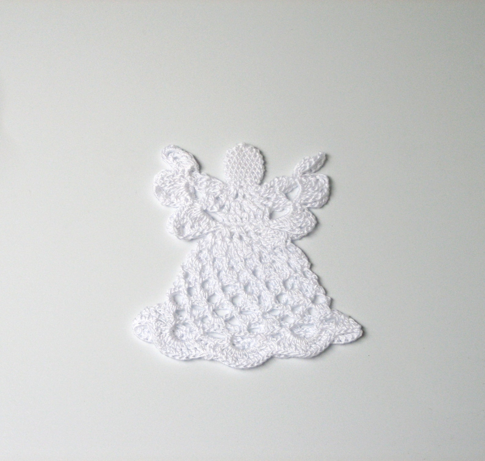 FLAT Angel. White Crochet Angel. Angel Decoration. Christmas Angel ...