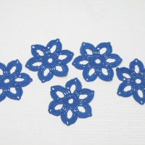9 Blue Crochet Flower Ornaments. Crochet Christmas Decor. Lace ...