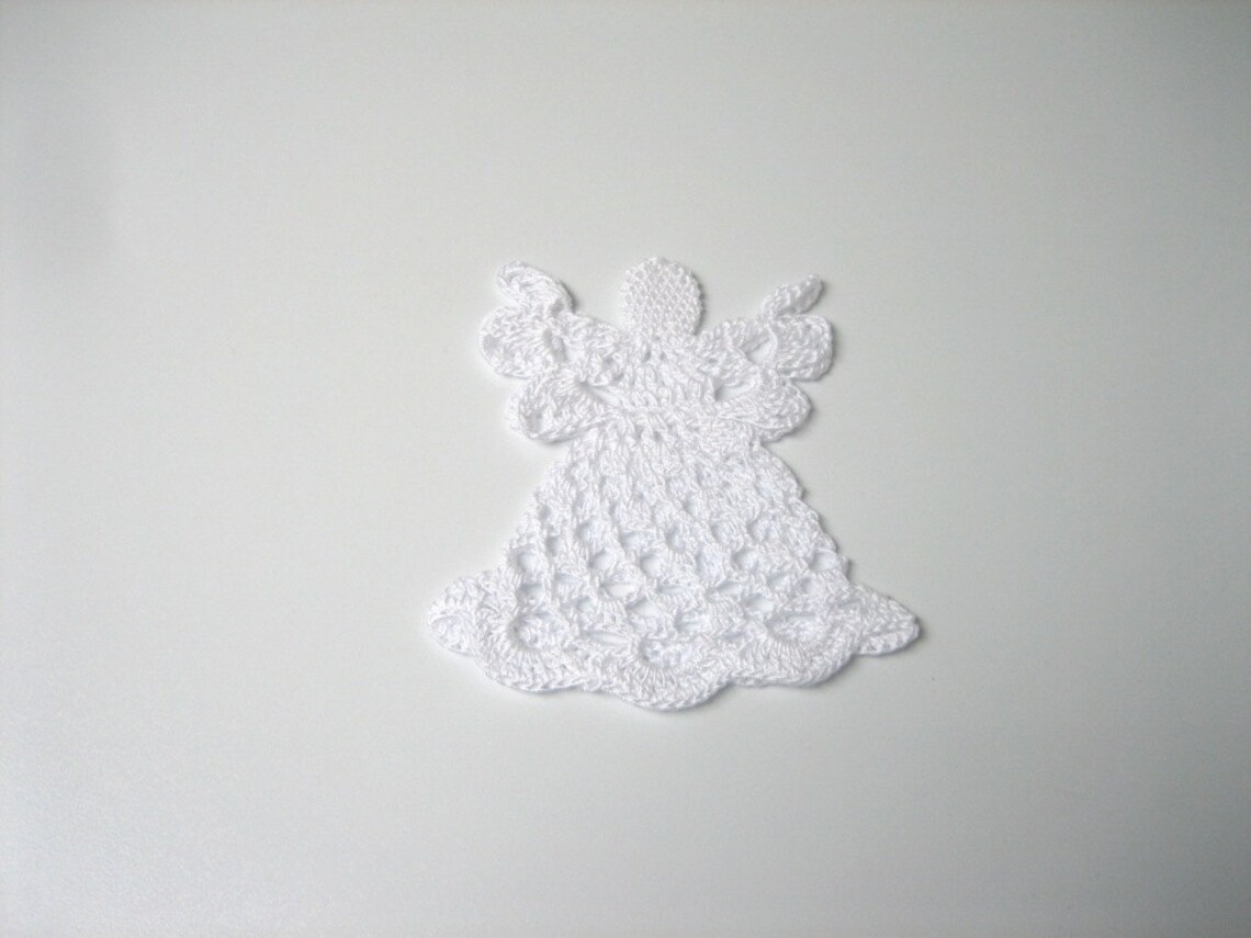 FLAT Angel. White Crochet Angel. Angel Decoration. Christmas Angel ...