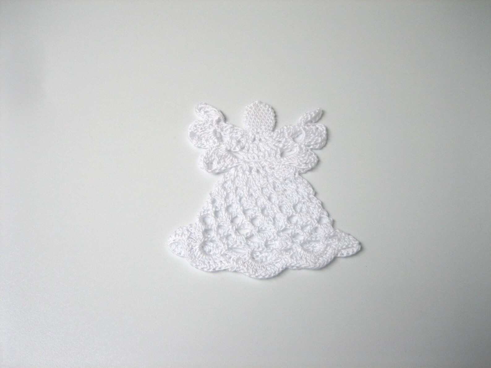 FLAT Angel. White Crochet Angel. Angel Decoration. Christmas Angel ...