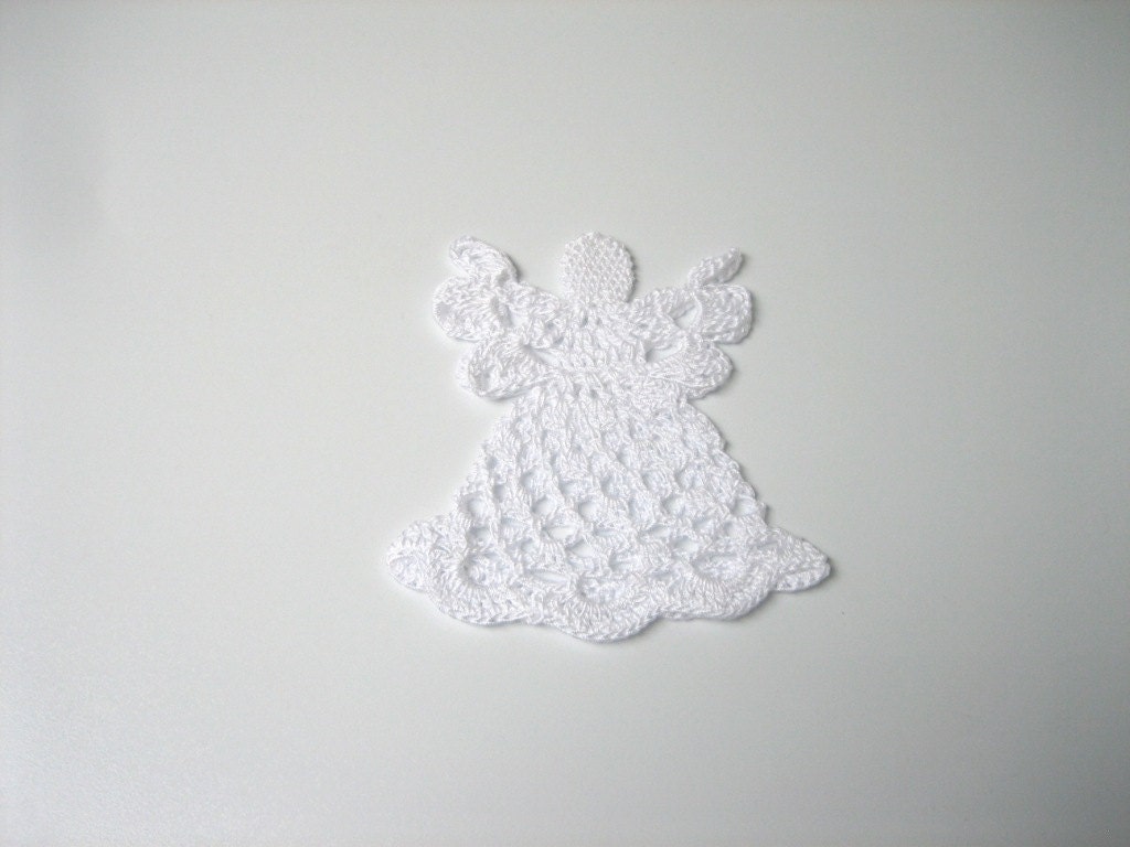 FLAT Angel. White Crochet Angel. Angel Decoration. Christmas Angel ...