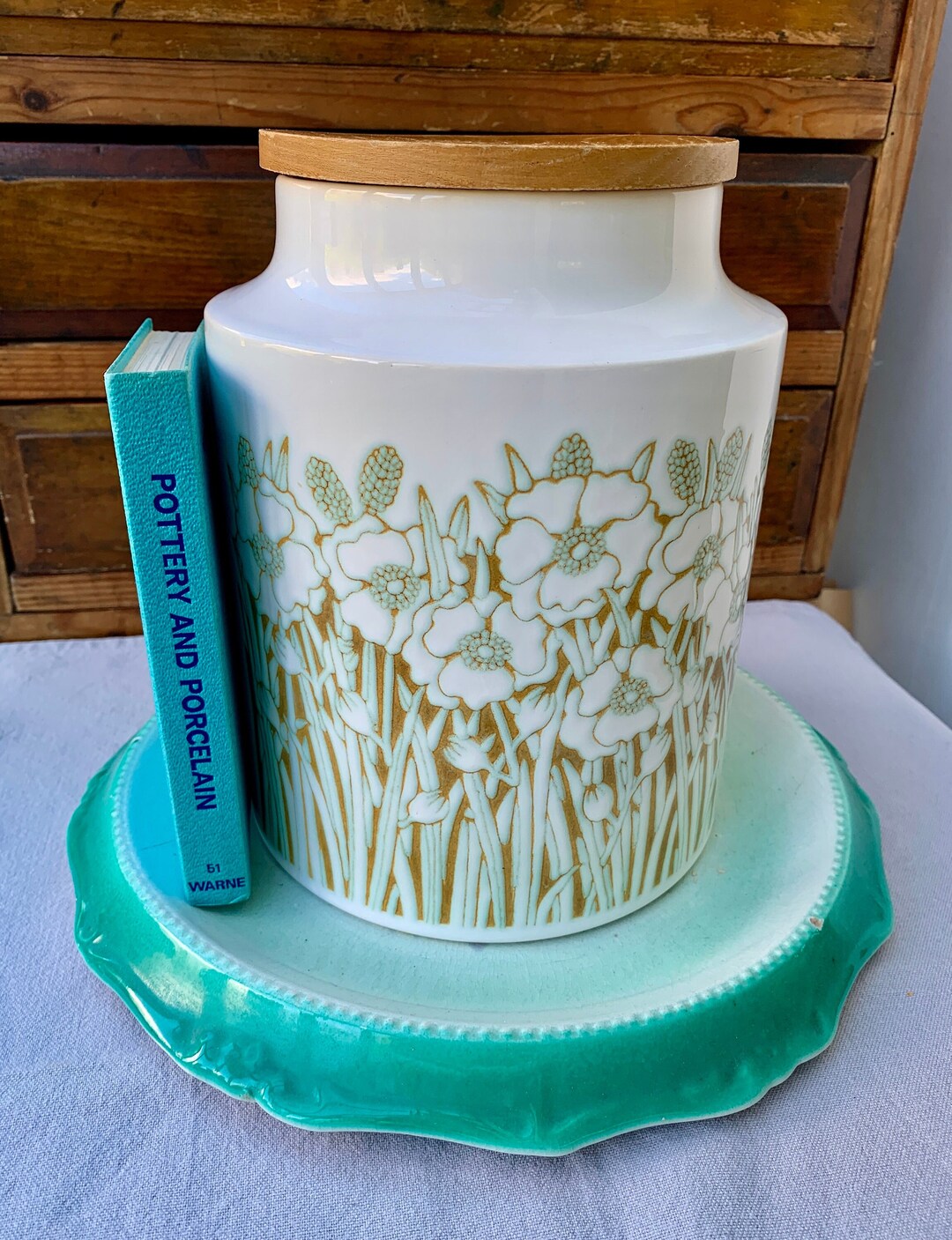 LARGE Vintage Hornsea Pottery fleur Pattern Storage Jar. Original ...