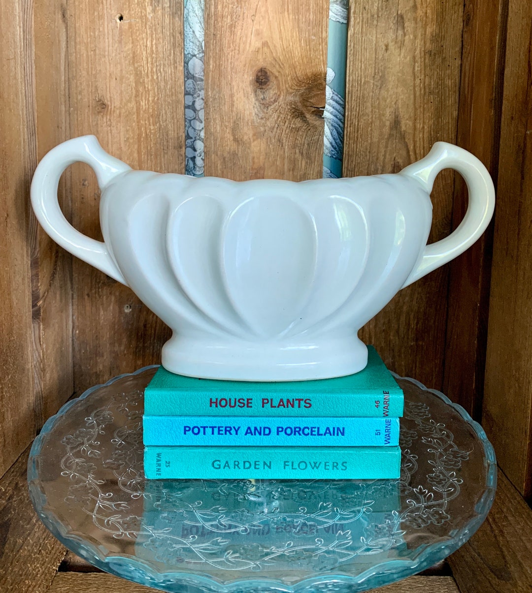 Stunning Vintage Dee Cee Stoneware White Ceramic Mantle Vase From the ...