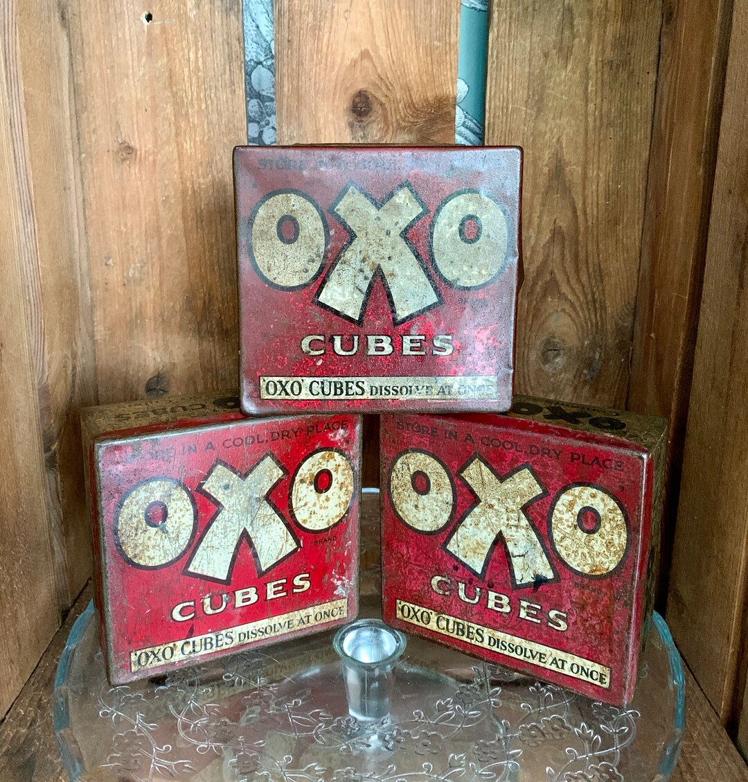 Old Metal OXO Cube Tins. Three Available, SOLD SEPARATELY. All in Great ...