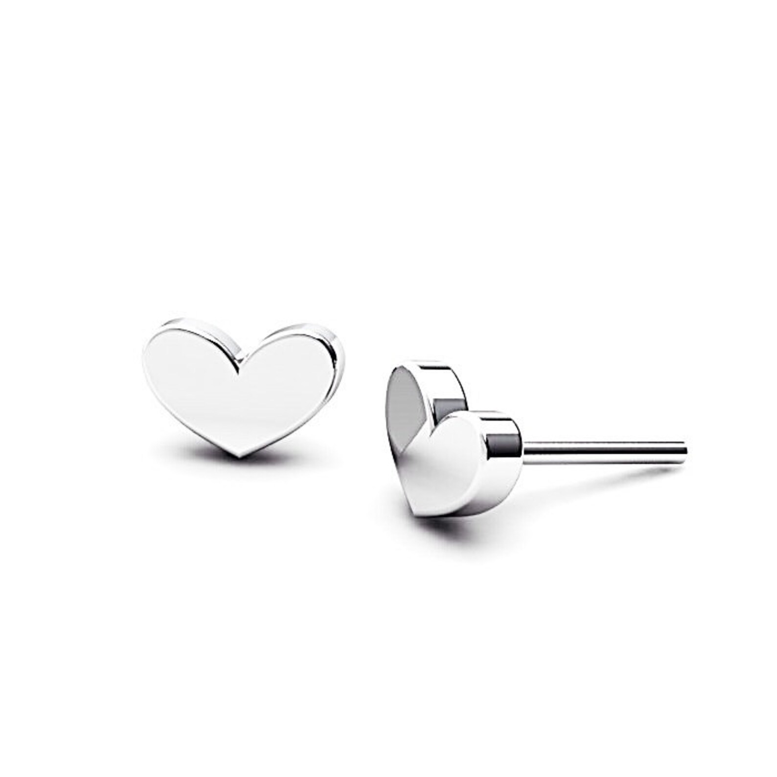 Heart Shape Studs, Sterling Silver Earrings, Tiny and Cute Studs, Gift ...