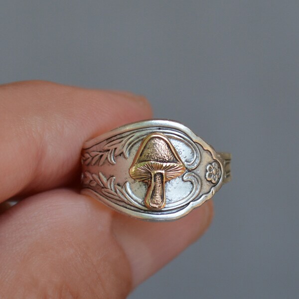 Silver Mushroom Ring - Etsy