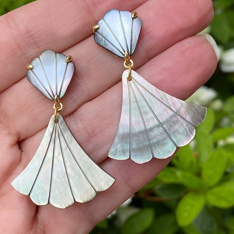 Fan Earrings - Etsy