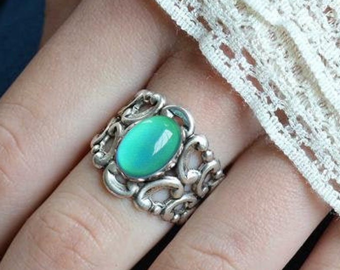 Adjustable Mood Ring, Northern Lights Ring With Color Changing Mood ...