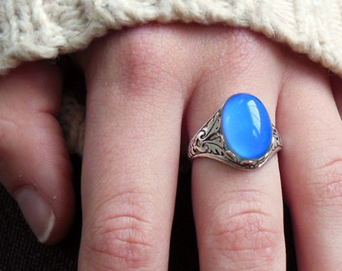 Mood Stone Ring, Mood Jewelry, Mood Ring, Color Changing Ring, Silver ...