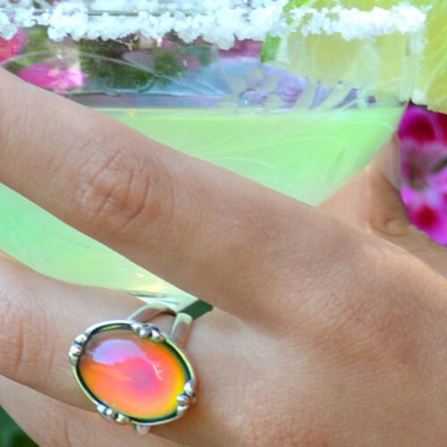 Mood Ring Sterling Silver Mood Ring Color Changing Rings | Etsy