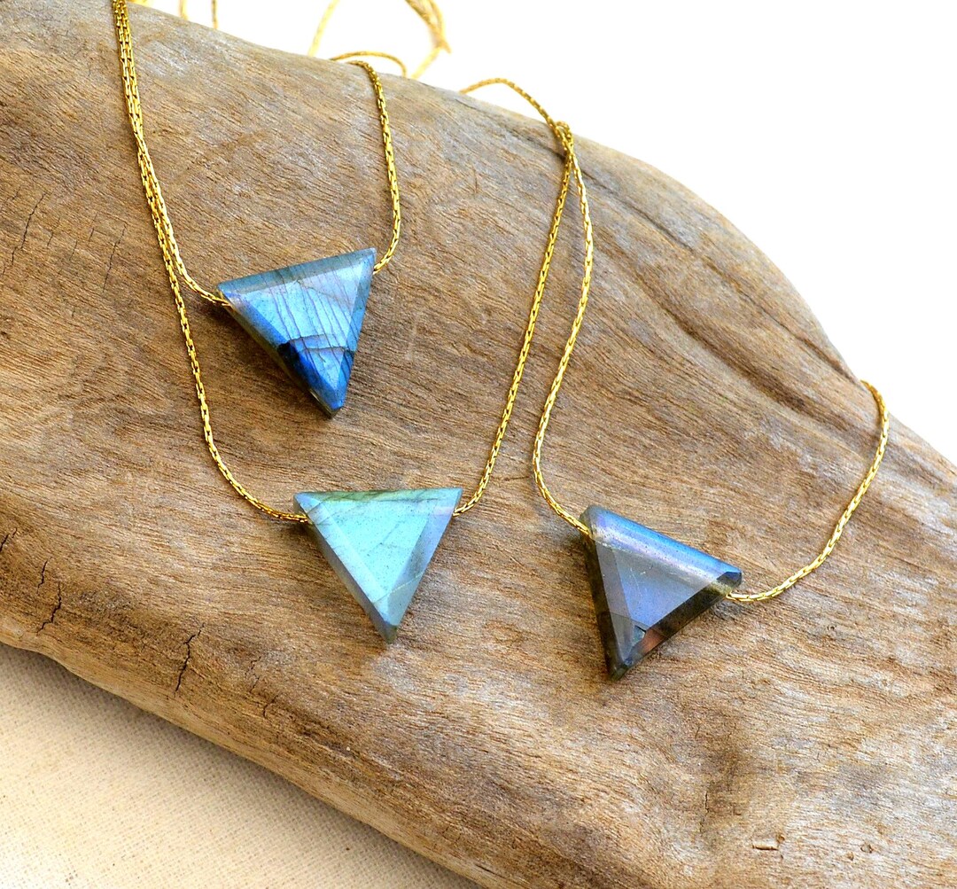 Labradorite Necklace, Floating Crystal Necklace, Simple Gemstone ...