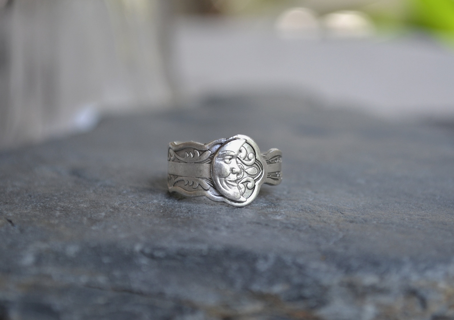 Crescent Moon Ring, Moon Spoon Ring, Moon Phase Rings, Celestial ...