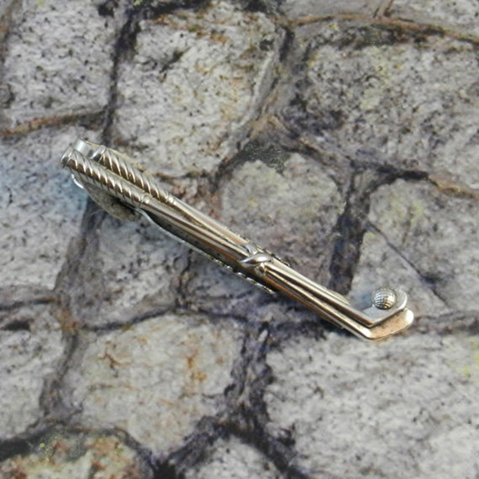 Golf Tie Bar Tie Clip for Golfer Silver Golf Club Clip | Etsy
