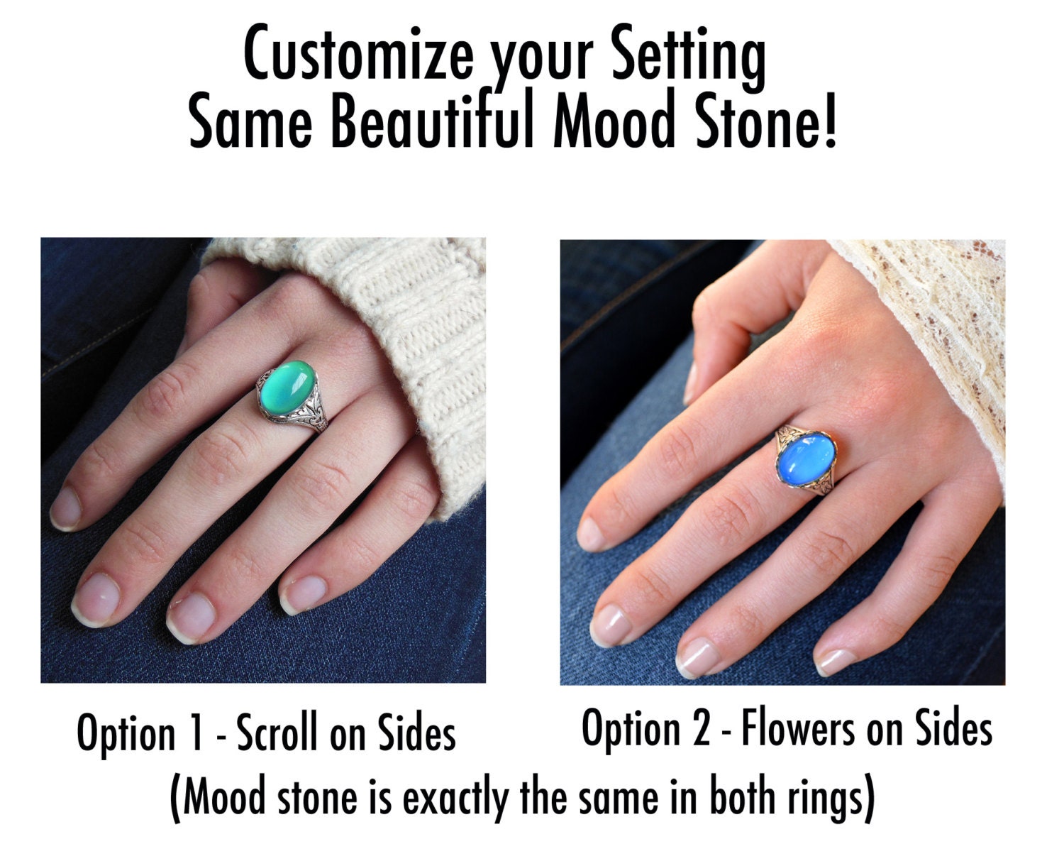 Mood Ring Color Changing Mood Stone Vintage Inspired Mood | Etsy