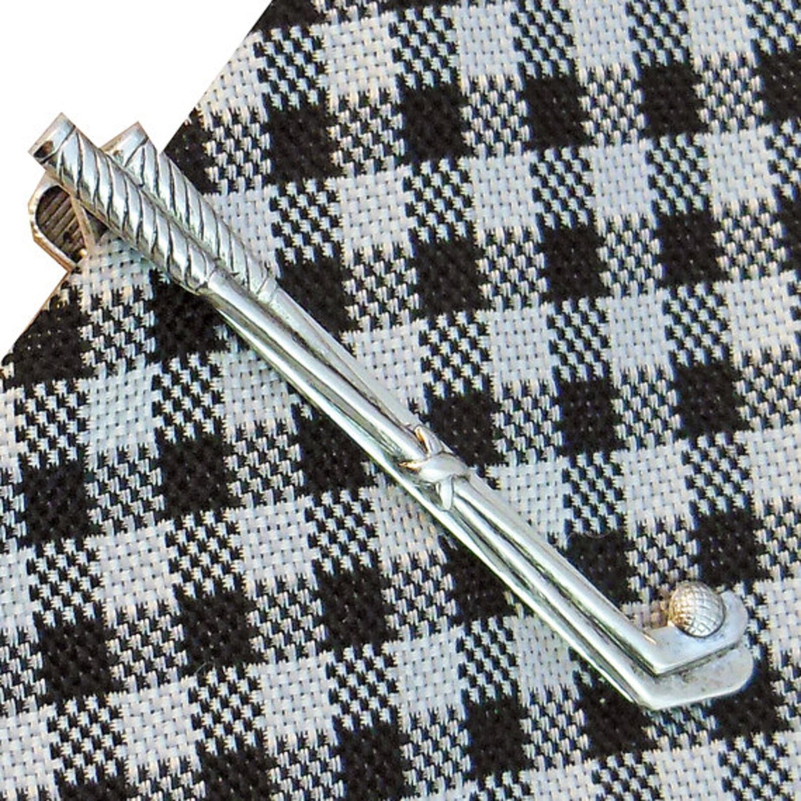 Golf Tie Bar, Tie Clip for Golfer, Silver Golf Club Clip - Etsy