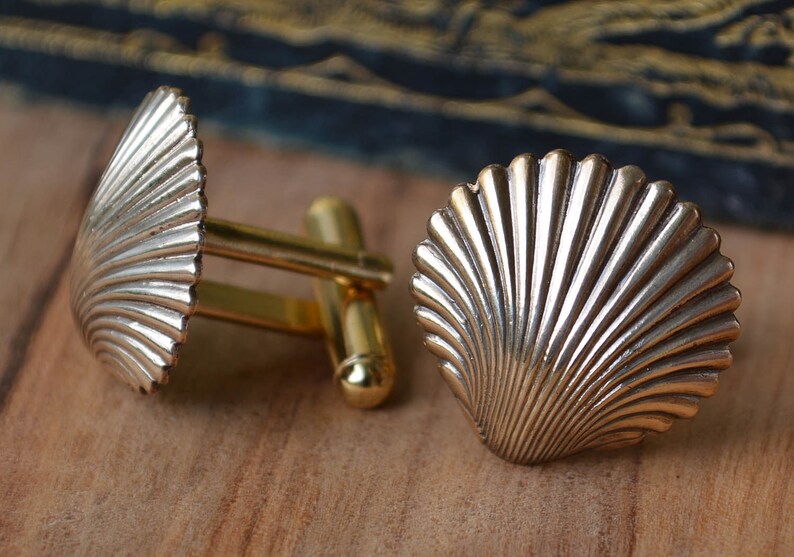 Seashell Cufflinks Nautical Shell Cufflinks Beach Cufflinks - Etsy