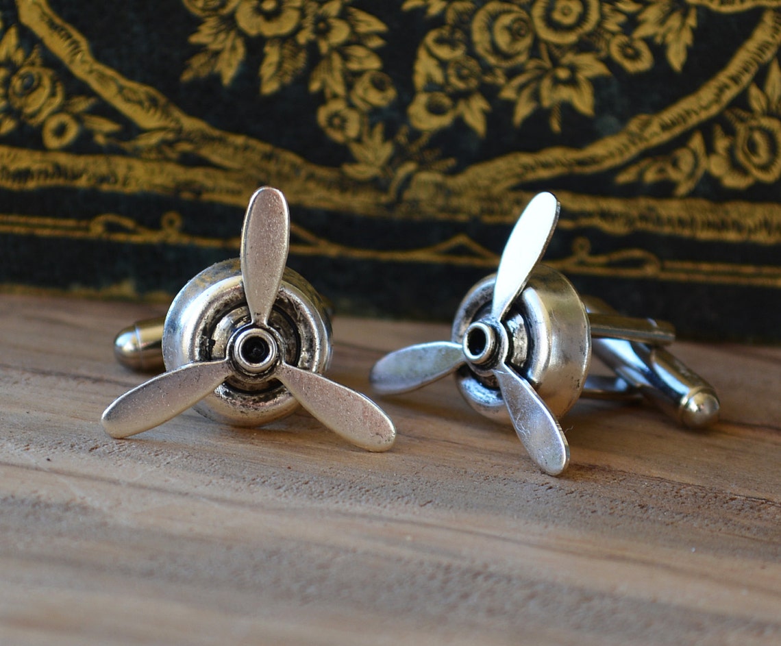 Propeller Cufflinks Gifts for Pilot Steampunk Cufflinks | Etsy