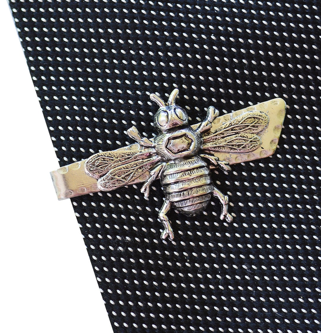 Bee Tie Clip, Bee Tie Bar, Silver Bee, Preppy Men's Gift, Tie Clip for ...