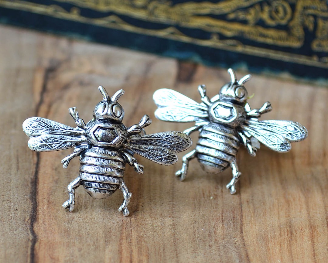 Bee Cufflinks, Bee Cuff Links, Silver Bee Cufflinks, Bee Boyfriend ...