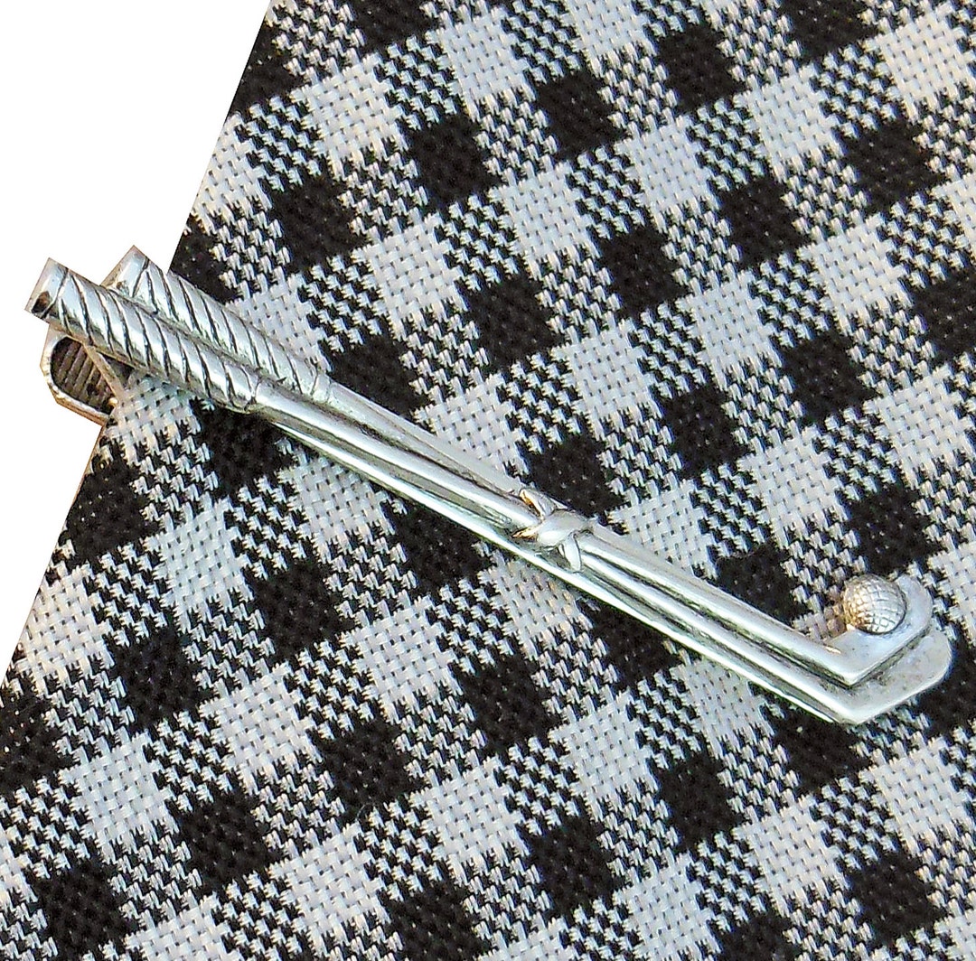 Golf Tie Bar, Tie Clip for Golfer, Silver Golf Club Clip - Etsy