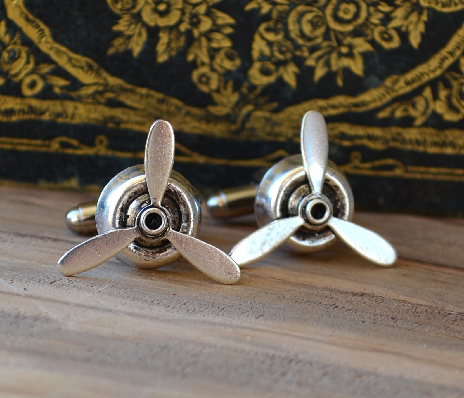 Propeller Cufflinks, Gifts for Pilot, Steampunk Cufflinks, Military ...