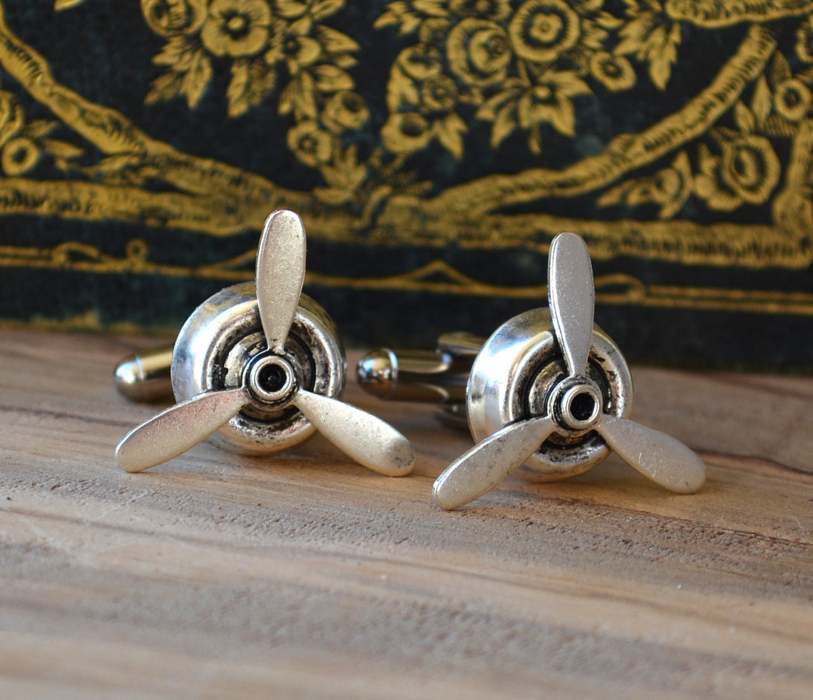 Propeller Cufflinks Gifts for Pilot Steampunk Cufflinks | Etsy