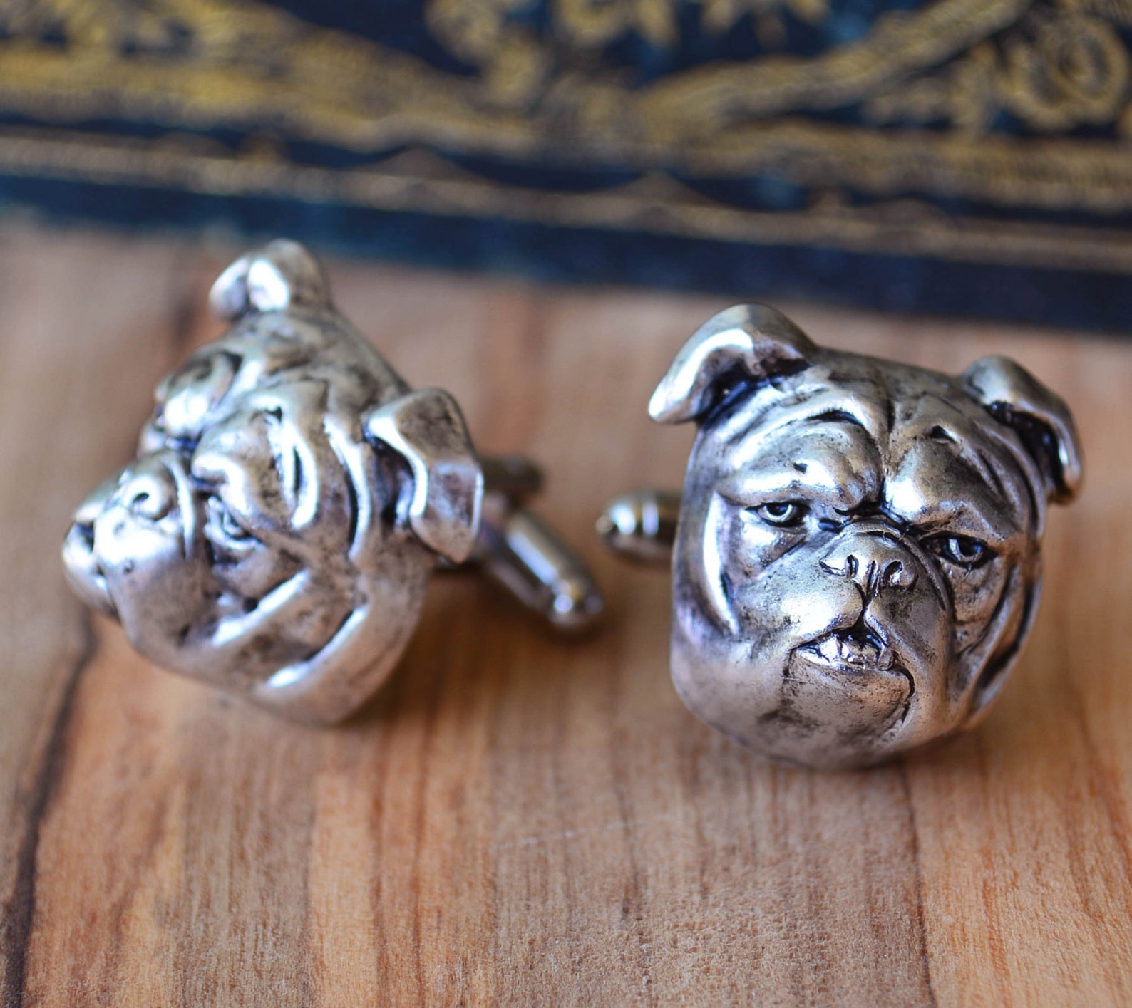 Bulldog Cufflinks Dog Cuff Links Mens Cufflinks English - Etsy