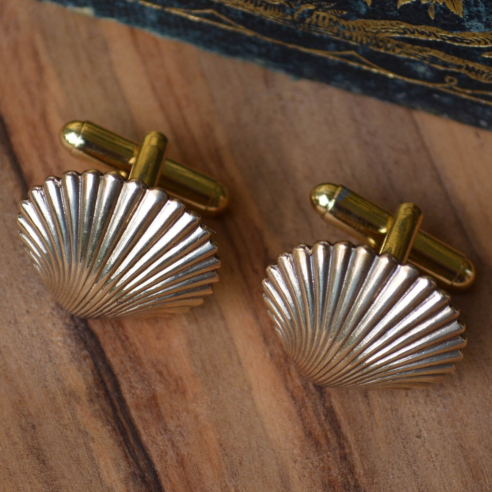 Seashell cufflinks Nautical Shell cufflinks Beach Cufflinks | Etsy