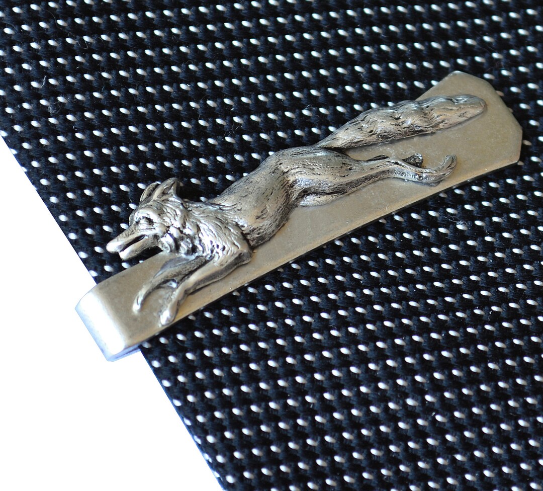 Fox Tie Clip Silver Fox Tie Bar Mens Hunting Tie Clip Foxy - Etsy