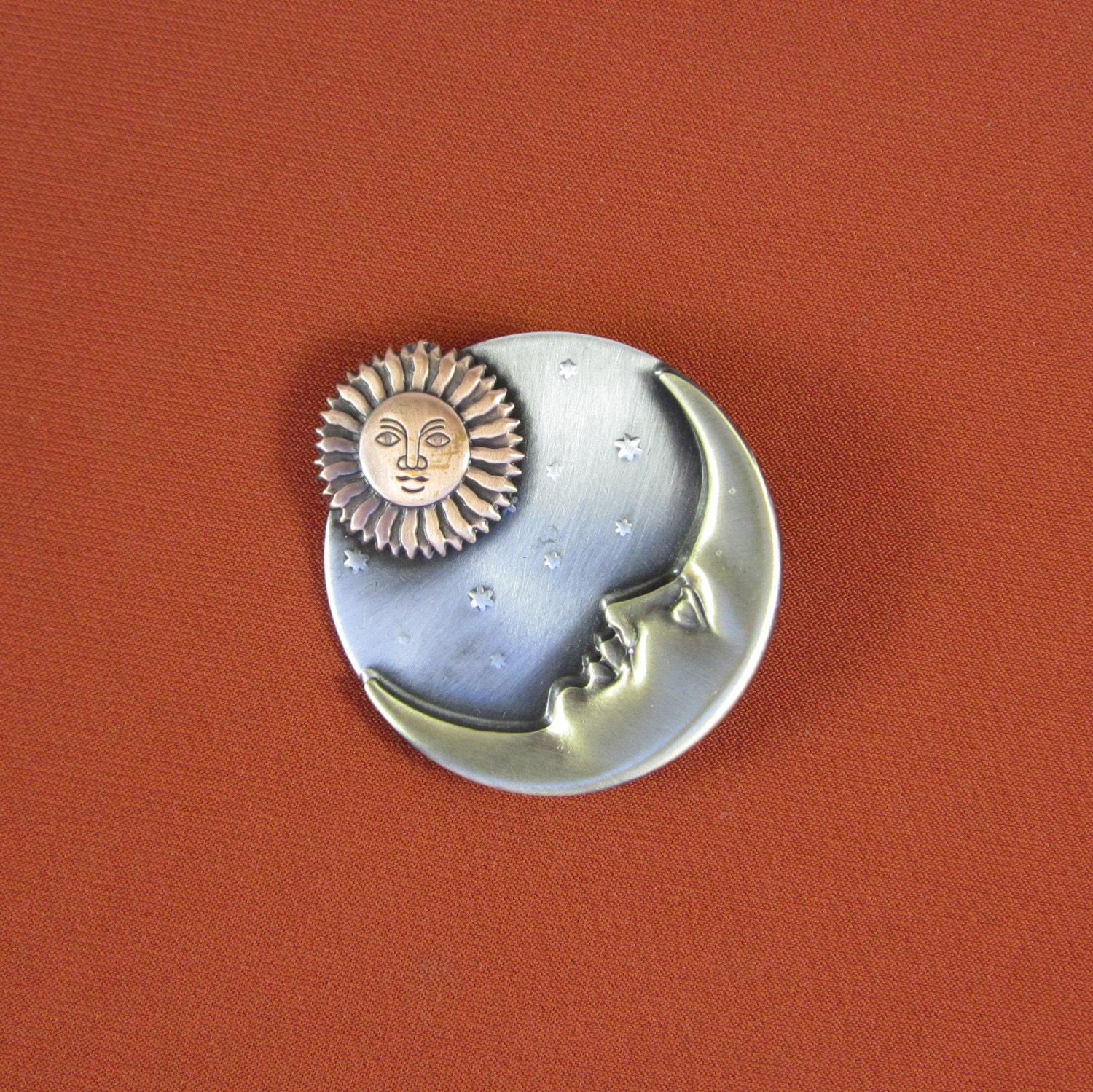 Celestial Brooch Sun Moon Stars Celestial Pin Celestial - Etsy