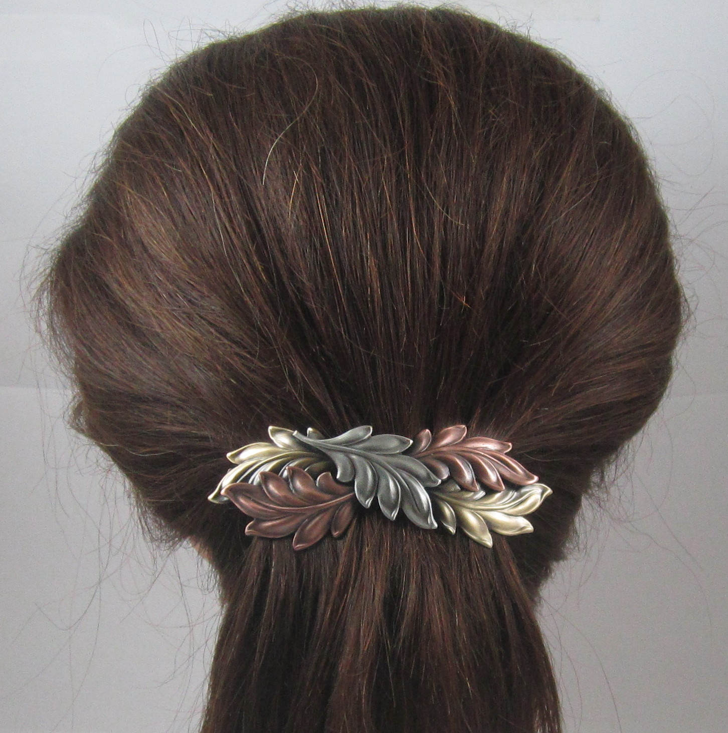 LEAVES FRENCH BARRETTE 80mm- Thick Hair Barrette- Leaf Barrette- Fall ...