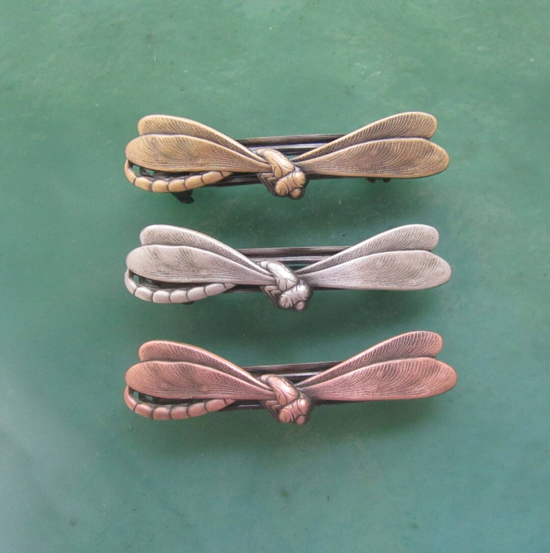 DRAGONFLY FRENCH BARRETTE 50mm- Barrettes for Thin Hair- Hair ...